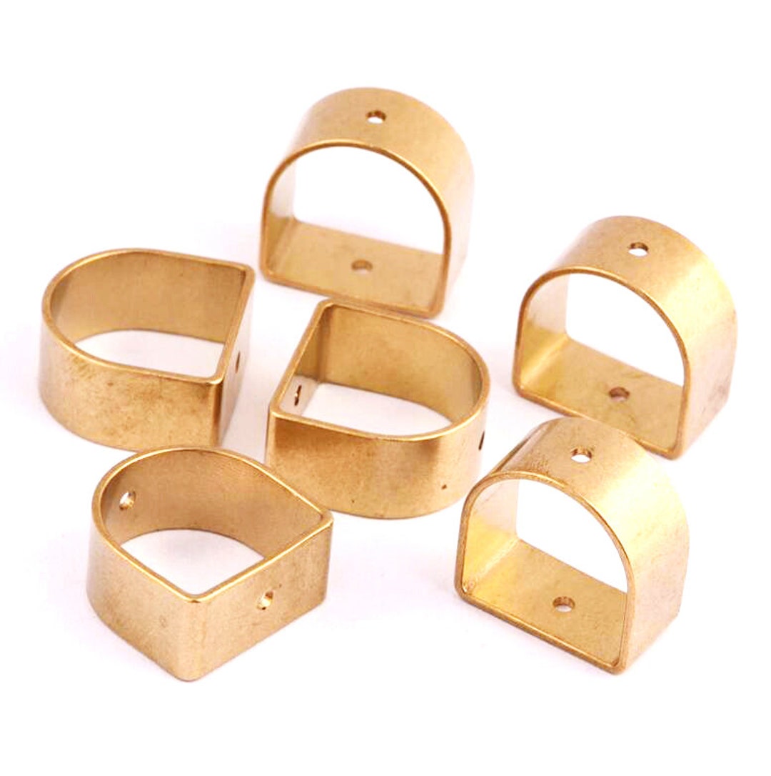 20pcs Two Hole Raw Brass Findings / Round Bead Frames / Raw Brass ...