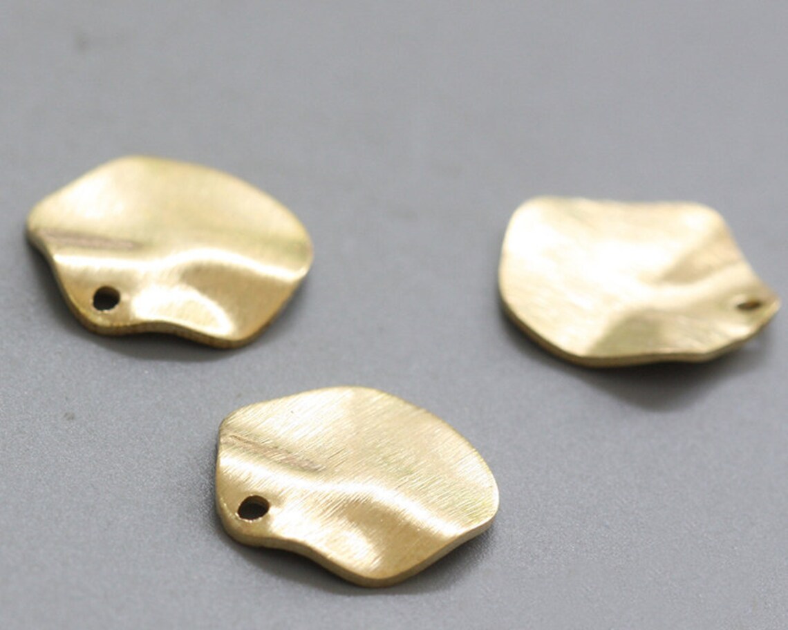 15mm Raw Brass Irregular Waved Round Findings Brass Base/ - Etsy