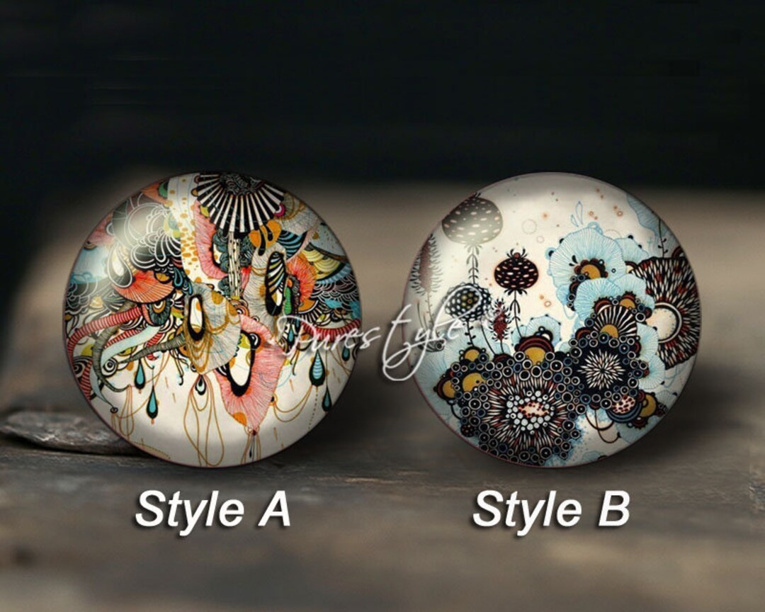 Ocean Glass Cabochon, Handmade Photo Glass Cabochon, Round Cabochons ...