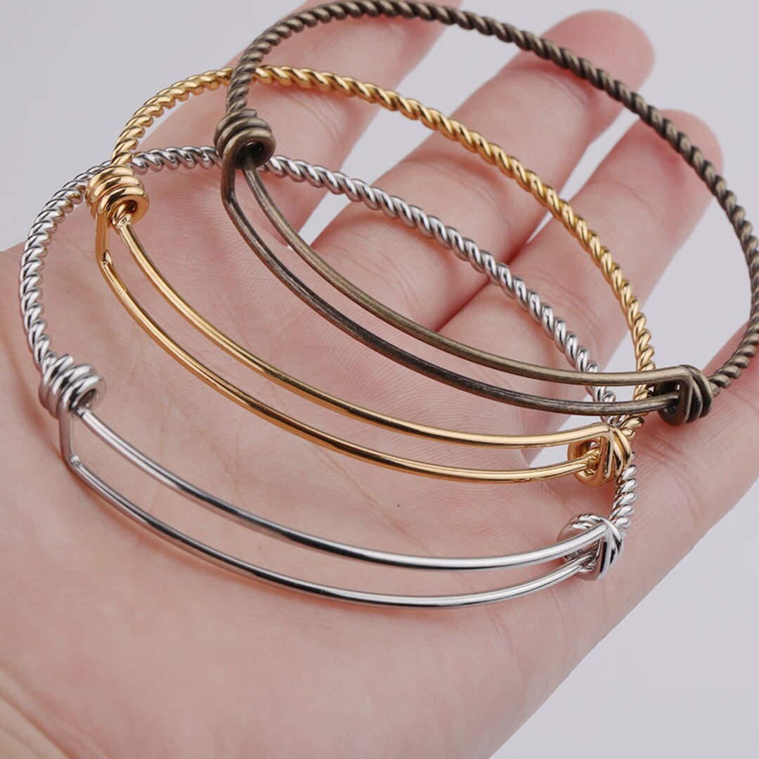 5pcs 2.6mm 60mm Stainless Steel Expandable Charm Bracelet, Adjustable ...