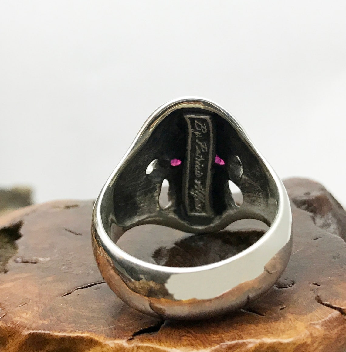 Skull Ring With Genuine Ruby Eyes 925 Sterling Silver Skull - Etsy