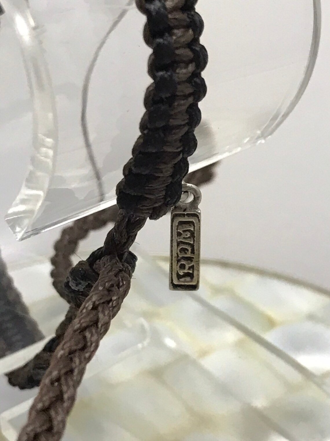 Sterling Silver Middle Finger Charm Bracelet: Braided Nylon, Adjustable ...