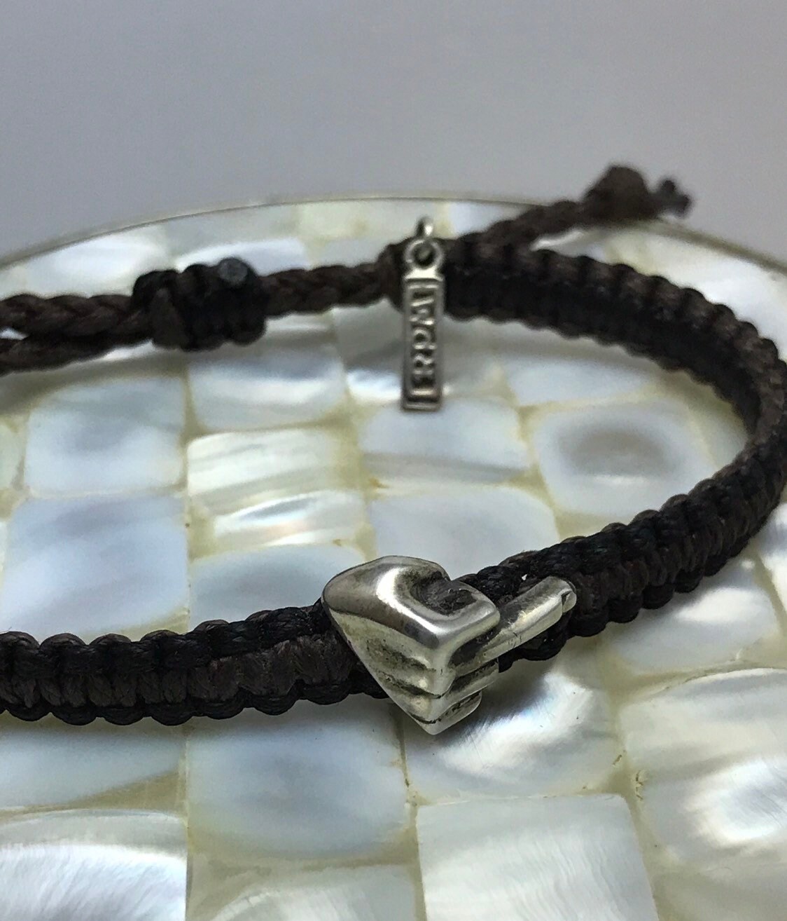 Sterling Silver Middle Finger Charm Bracelet: Braided Nylon, Adjustable ...