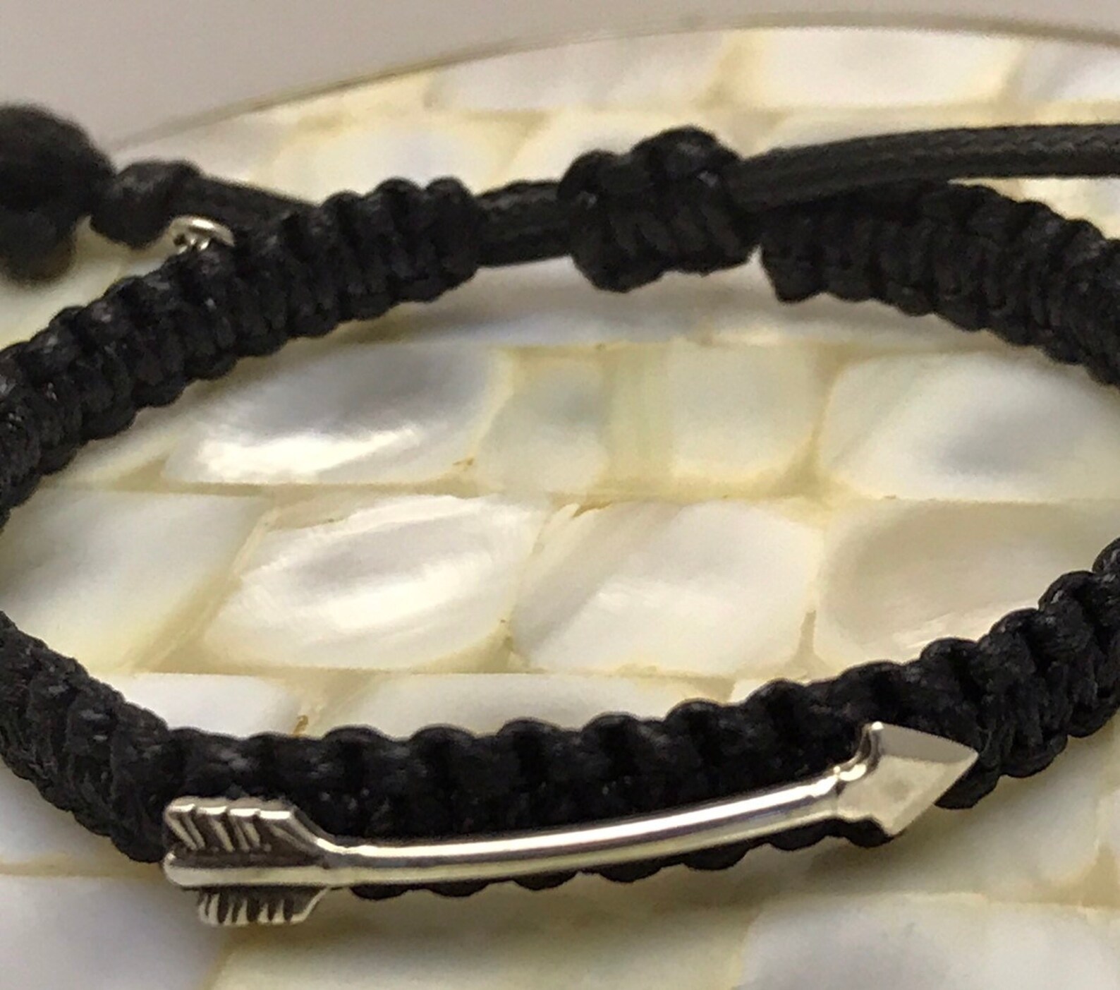 Silver arrow bracelet adjustable hand braided durable nylon | Etsy