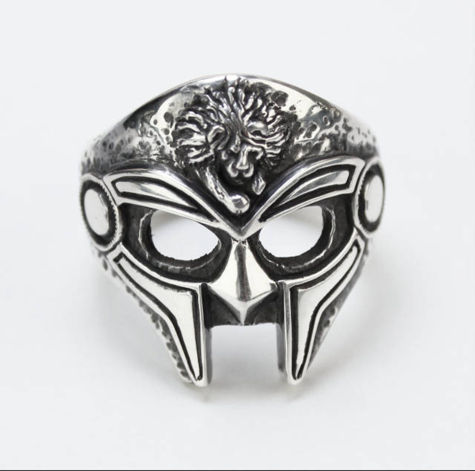 Gladiator Mask Ring, 925 Sterling Solid Silver, Handcrafted Original ...