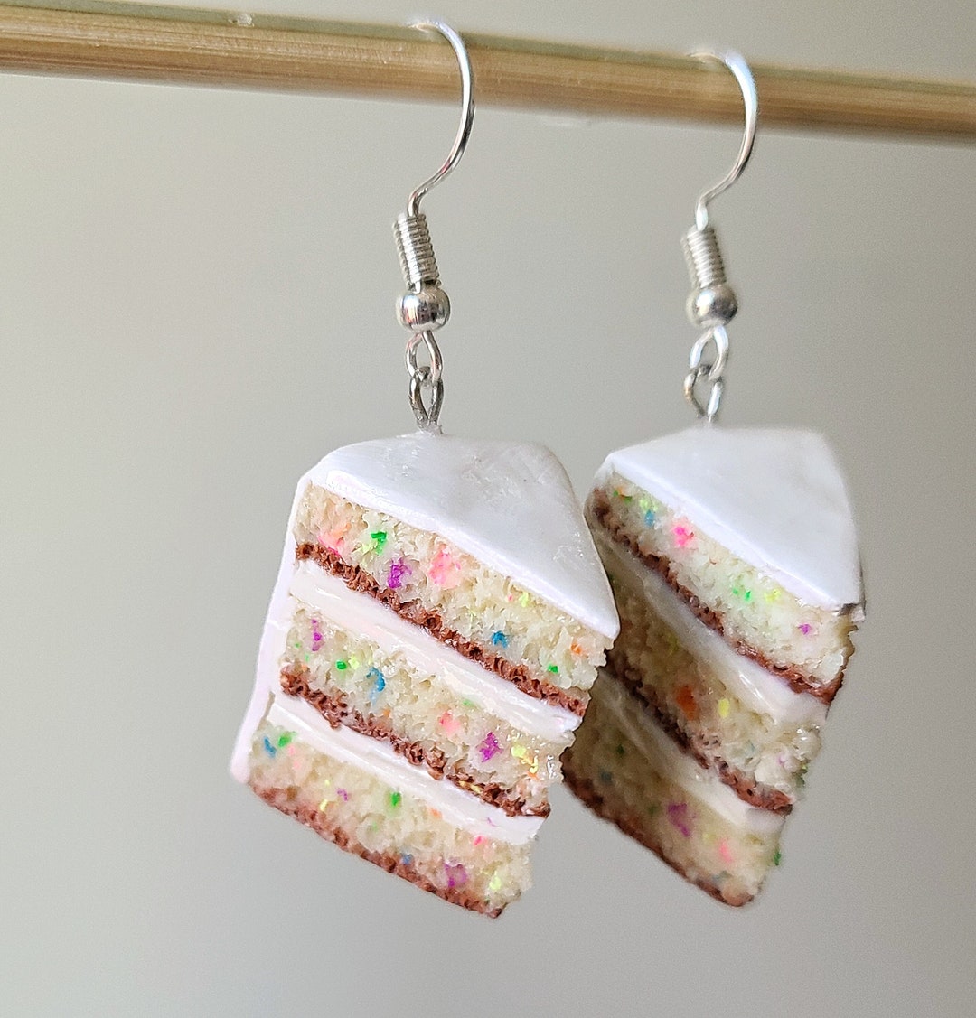 Birthday Cake Earrings-birthday Earrings-cake Earrings-food Jewelry ...