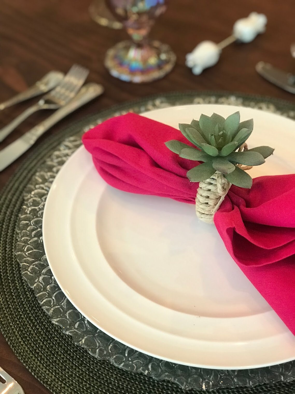 Succulent Flower 3 Napkin Ring