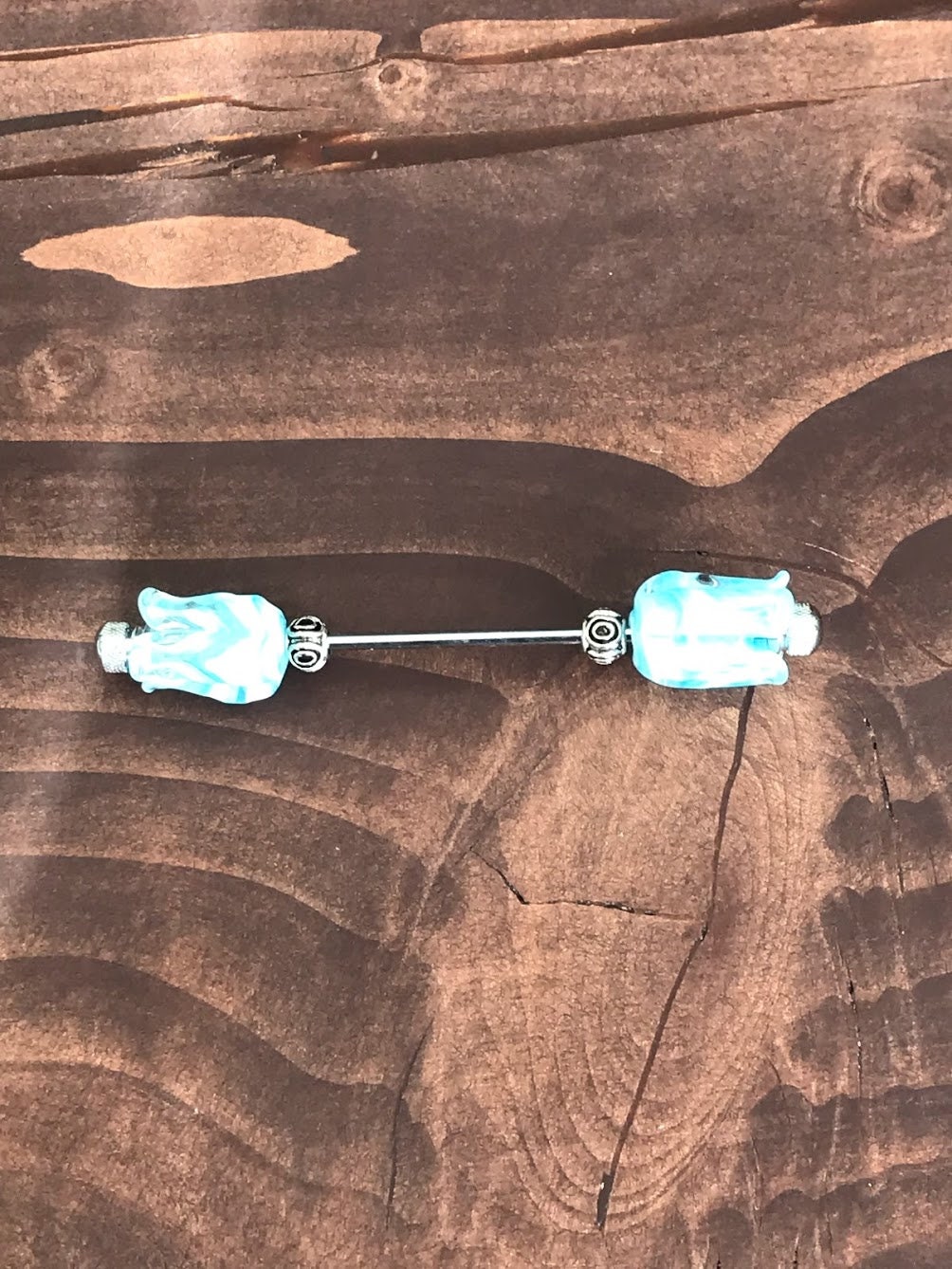 Light Blue Murano Knife Rest