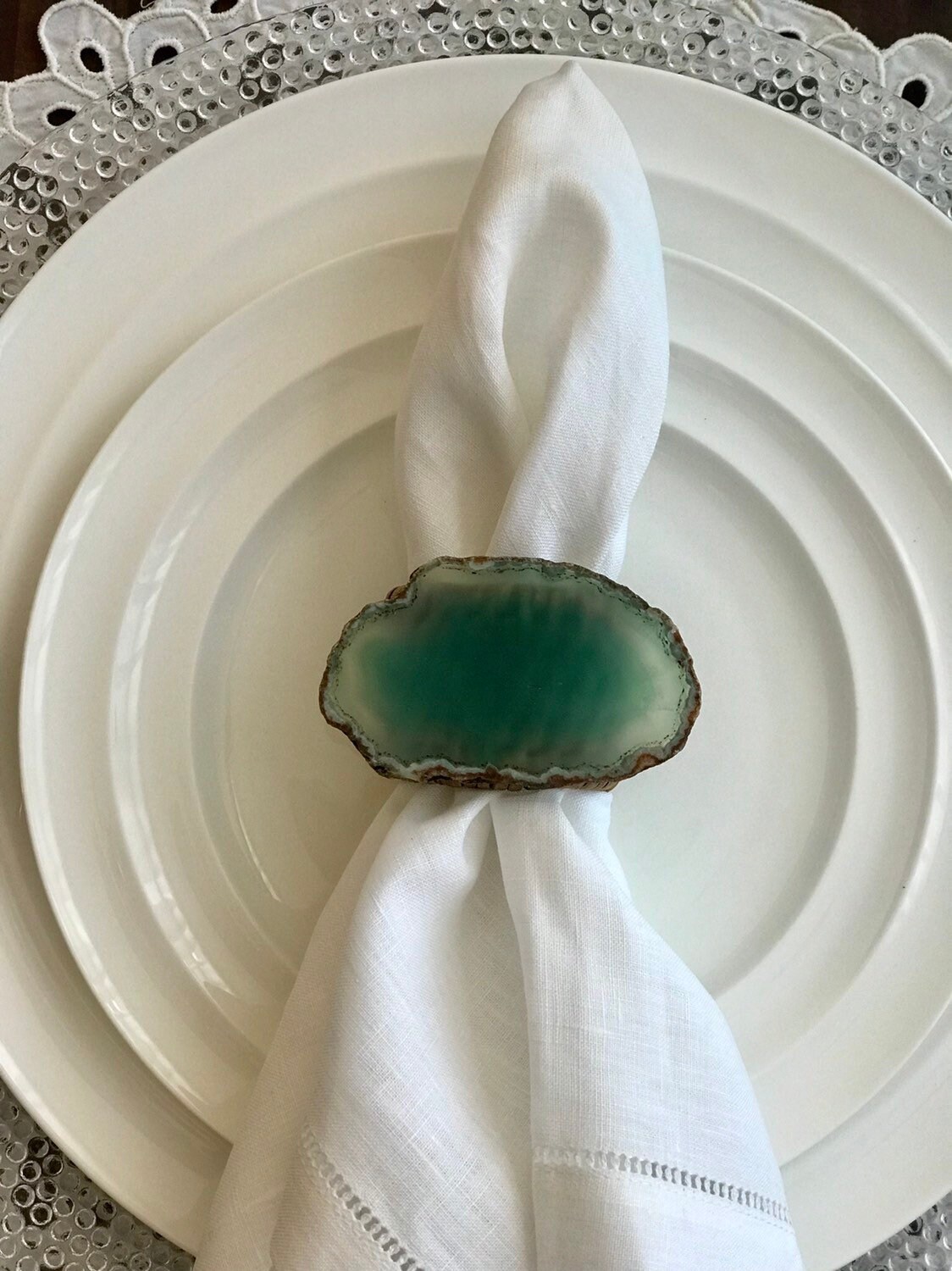 Brazilian Stone Napkin Ring ( green)