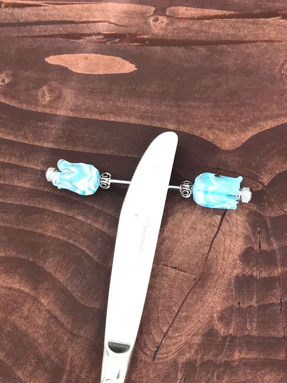Light Blue Murano Knife Rest