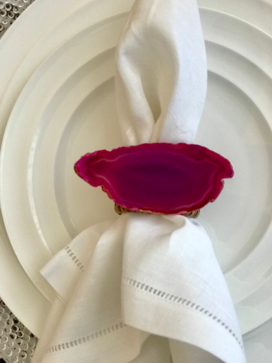 Brazilian Stone Napkin Ring ( pink)