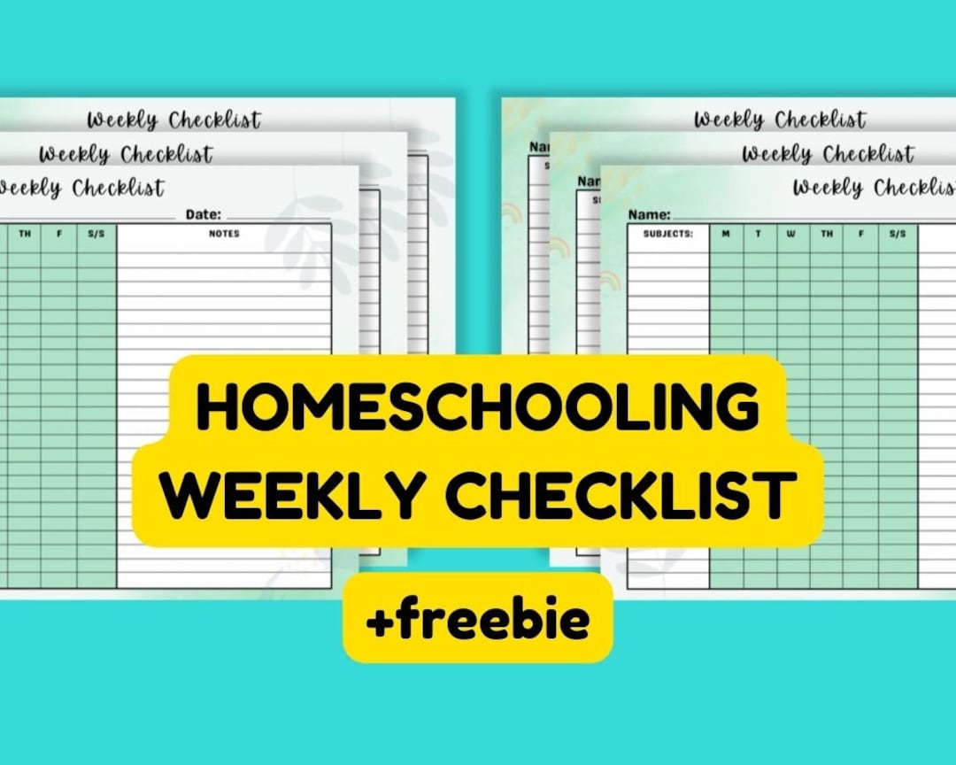 Home School Weekly Checklist Printable, Simple Home School Checklist ...