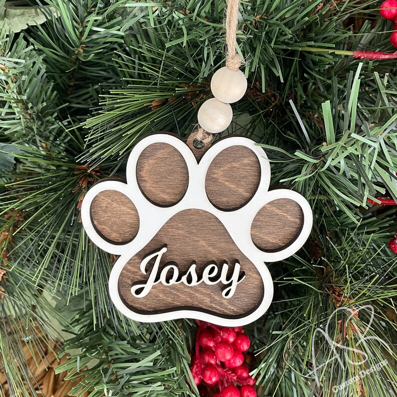 Personalized Angel Paw Print Christmas Ornament Paw Print - Etsy