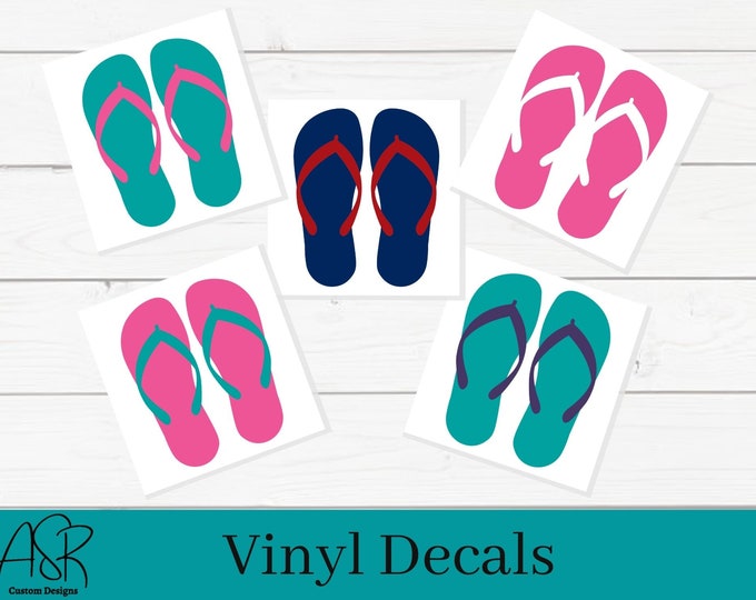 Flip Flops Vinyl Decal Water Bottle Decal Mug Decal Car - Etsy