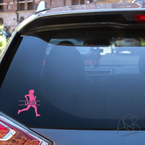 Personalized Girl Running Vinyl Decal, Girl Runner, Female Runner, Lady ...