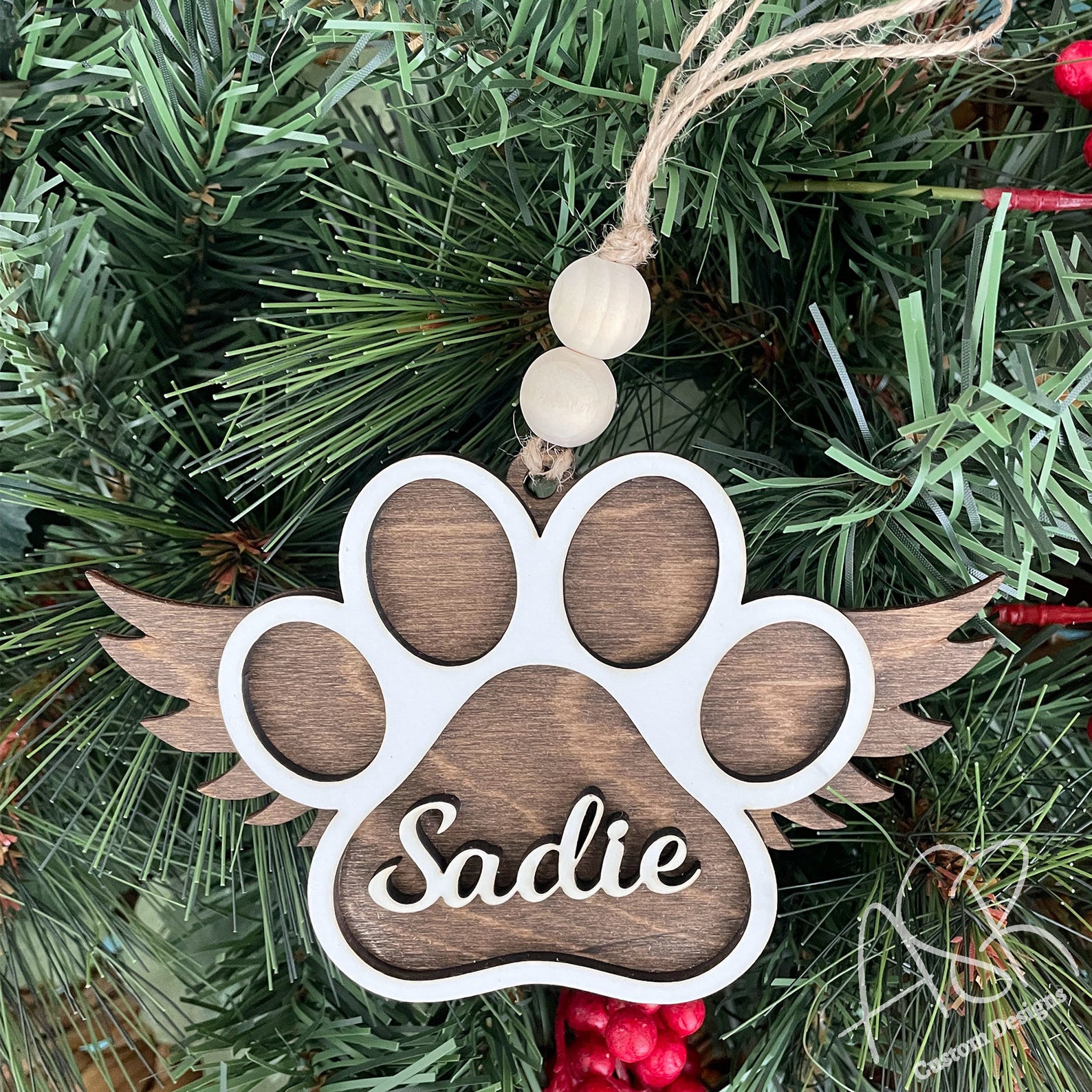 Personalized Angel Paw Print Christmas Ornament Paw Print - Etsy