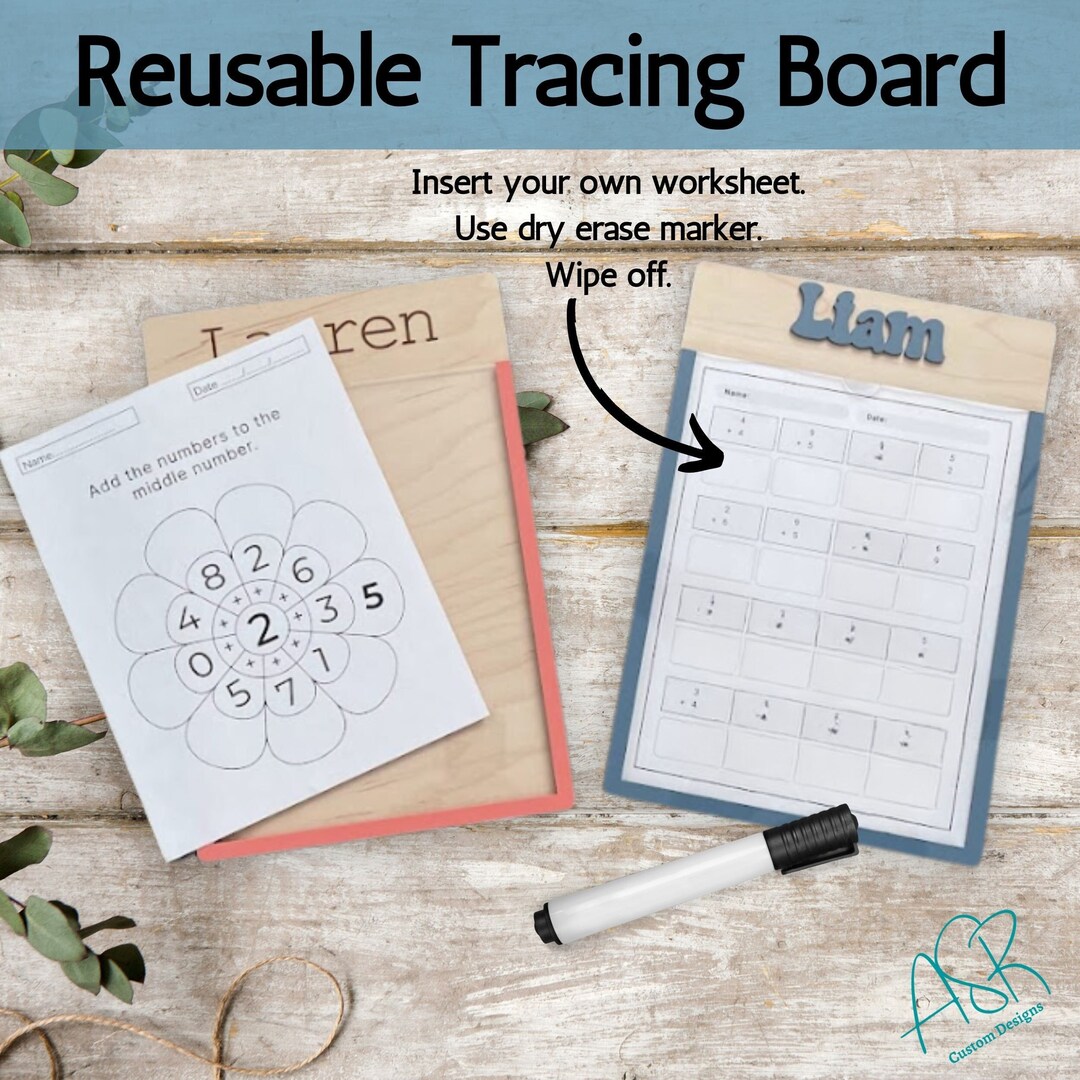 Kid Custom Tracing Board, Name Tracing Board, Dry Erase Board With Name ...