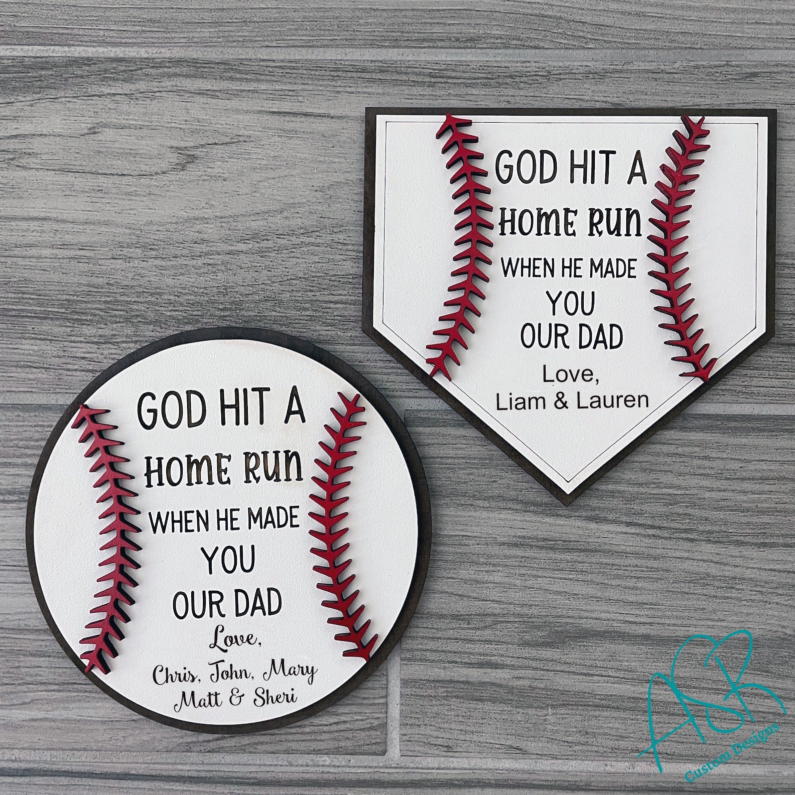 God Hit a Home Run When He Made You Our Dad Baseball Sign - Etsy