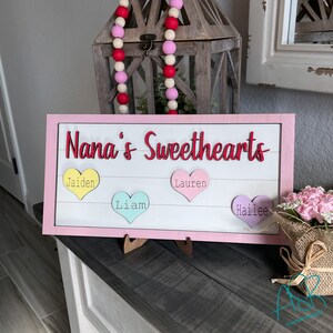 Personalized Sweetheart Wood Sign, Nana's Sweethearts, Grandma ...