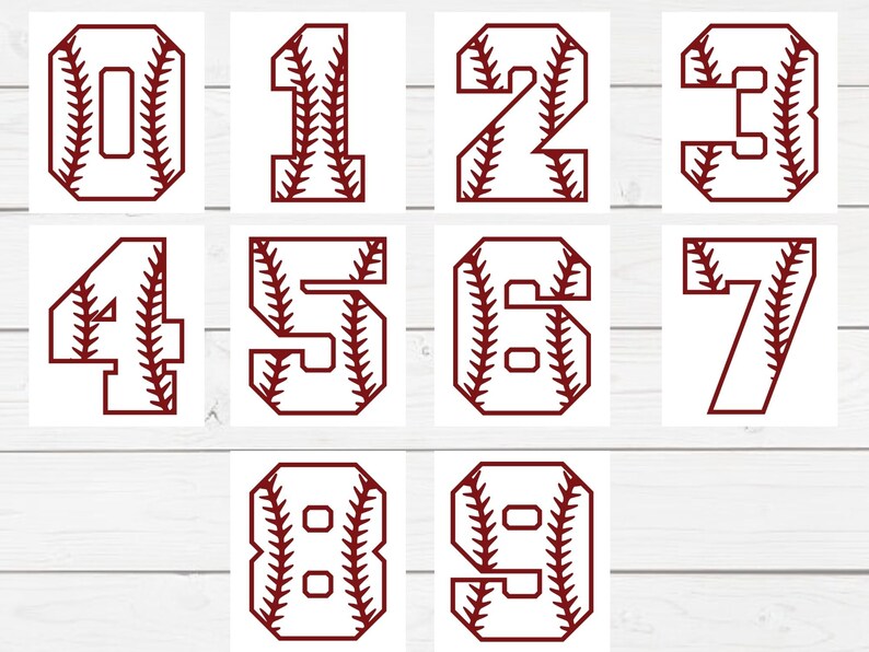Baseball Number Decal Waterbottle Decal Dugout Bucket - Etsy