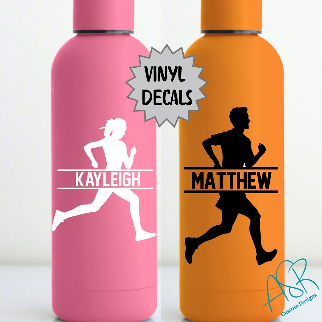 Personalized Running Vinyl Decal, Girl Runner, Boy Runner, Female, Male ...