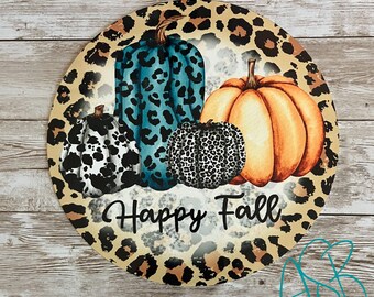 Welcome 8 Inch Aluminum Round Sign, Wreath Attachment Sign, Fall Sign ...