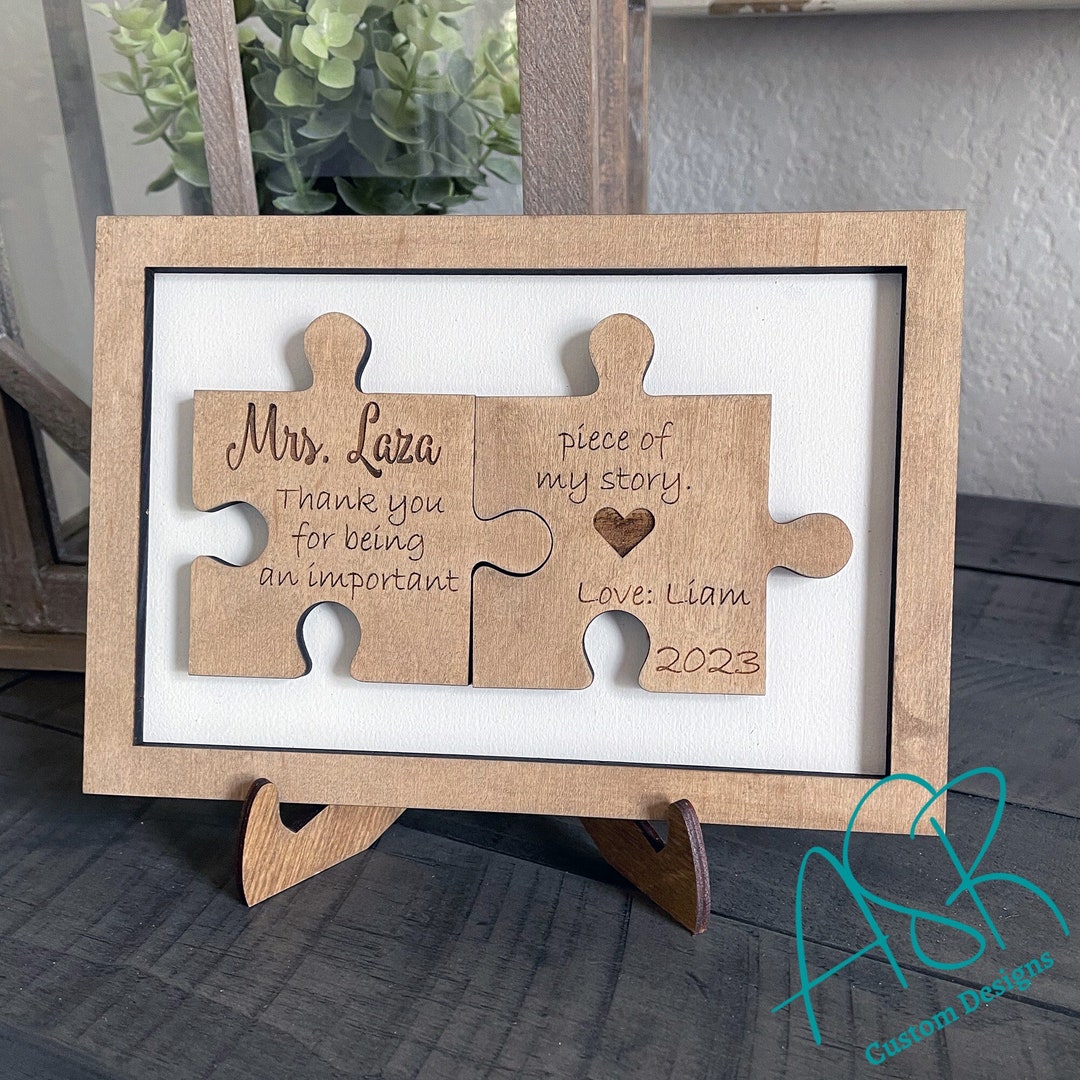 Personalized Teacher Puzzle Sign, Thank You Teacher Sign, Teacher ...