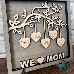 Family Tree Sign, We Love Mom Sign, Mother's Day Gift, Our Family - Etsy