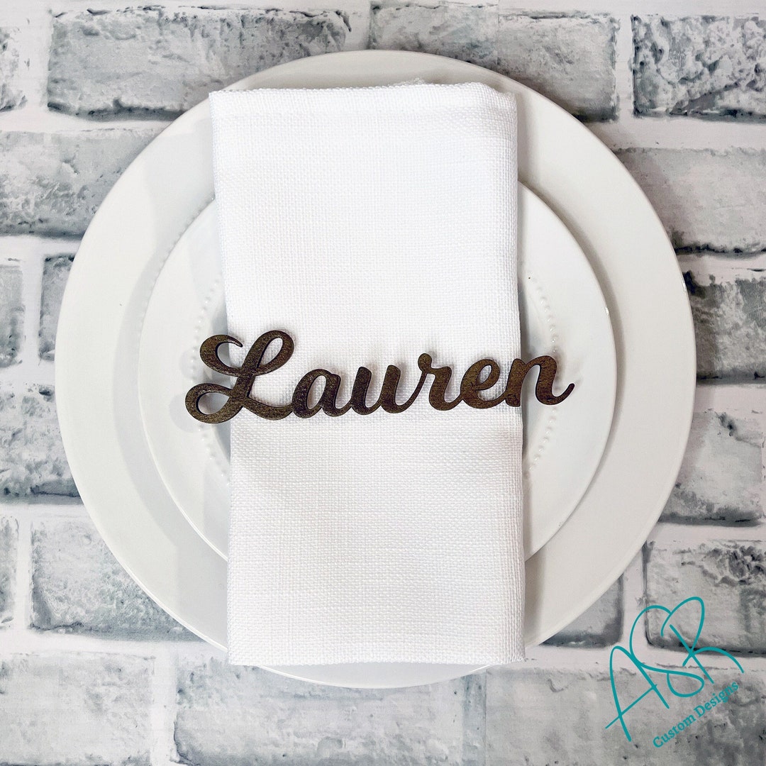 Custom Wood Name Place Setting, Wedding Name Cards, Holiday Place ...