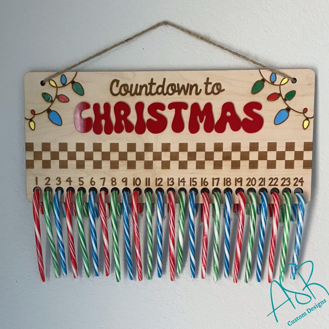 Candy Cane Countdown to Christmas, Countdown to Christmas Sign ...