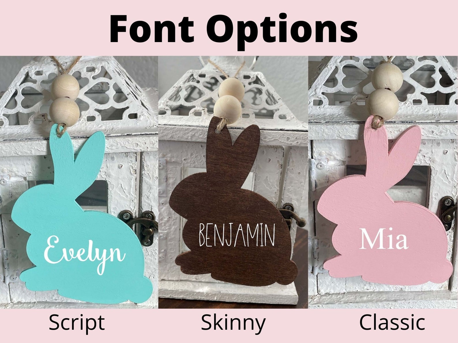 Personalized Bunny Easter Tags Wood Tags Gift Tags Easter - Etsy