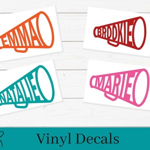 Personalized Cheer Megaphone Vinyl Decal | Cheerleading | Car Decal ...