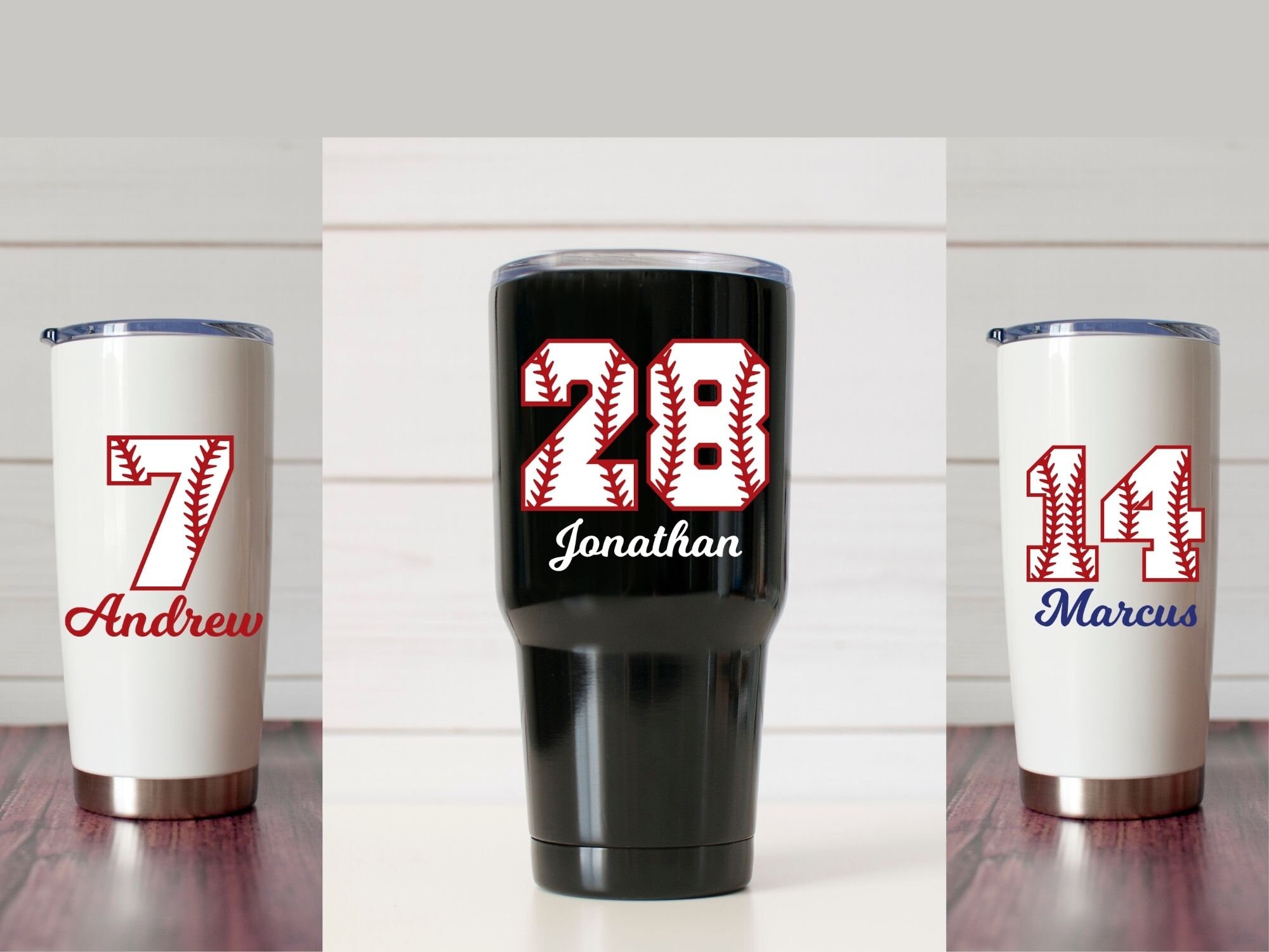 Personalized Baseball Number Water Bottle Decal Dugout - Etsy