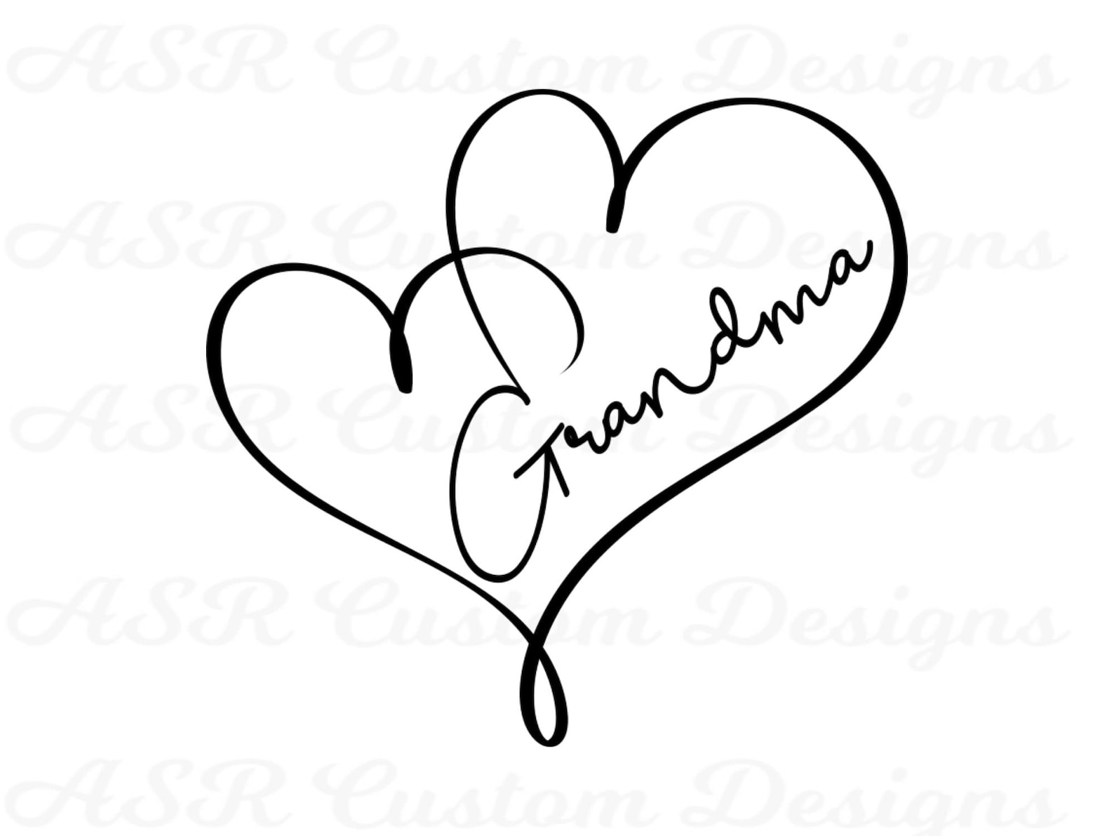 Grandma With Hearts Svg Png Cricut Files Cuttables Etsy