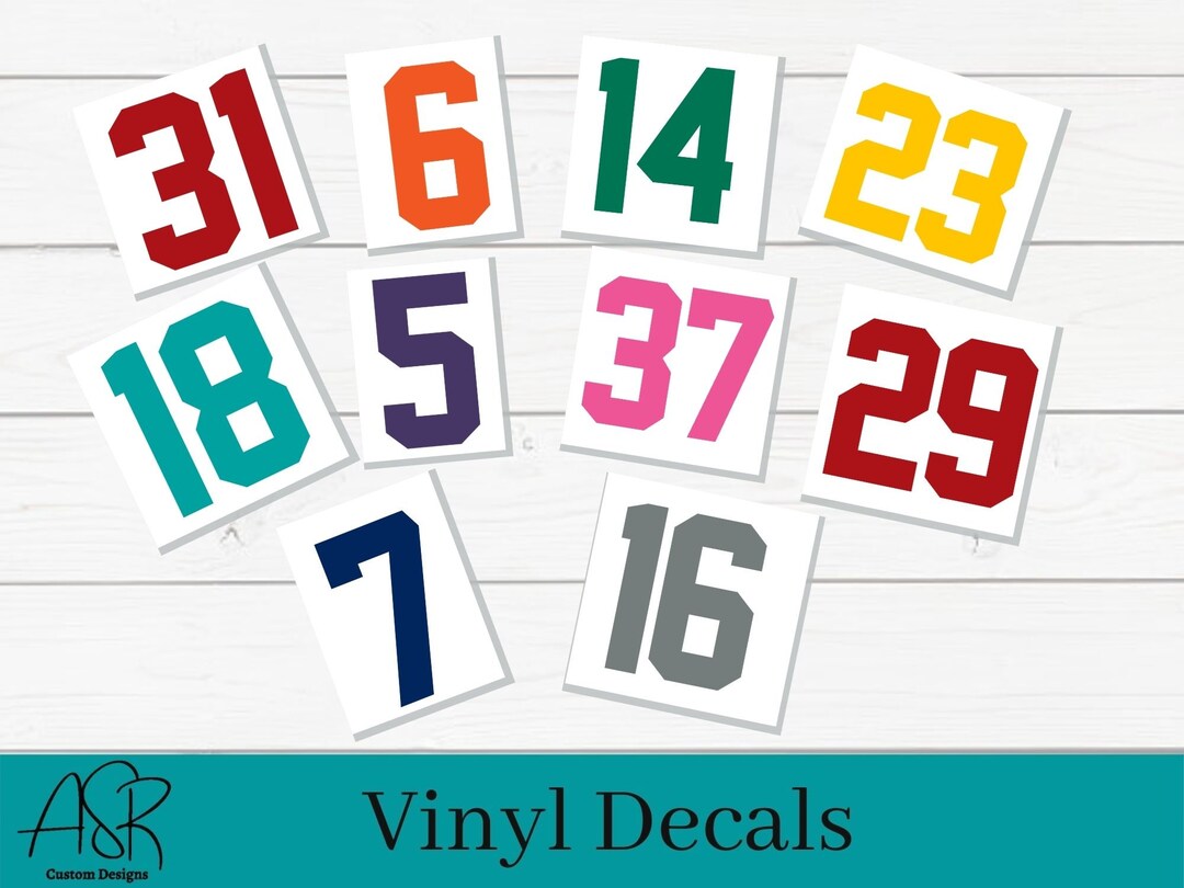 Baseball Helmet Vinyl Decal, Baseball Number Decal, Car Decal, Baseball ...