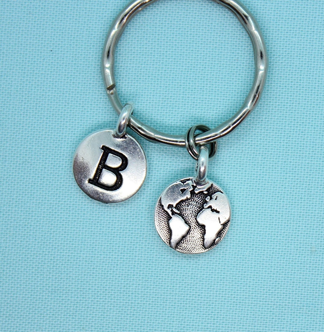 World Keychain Personalized, World Peace Keychain, World Silver Charm ...