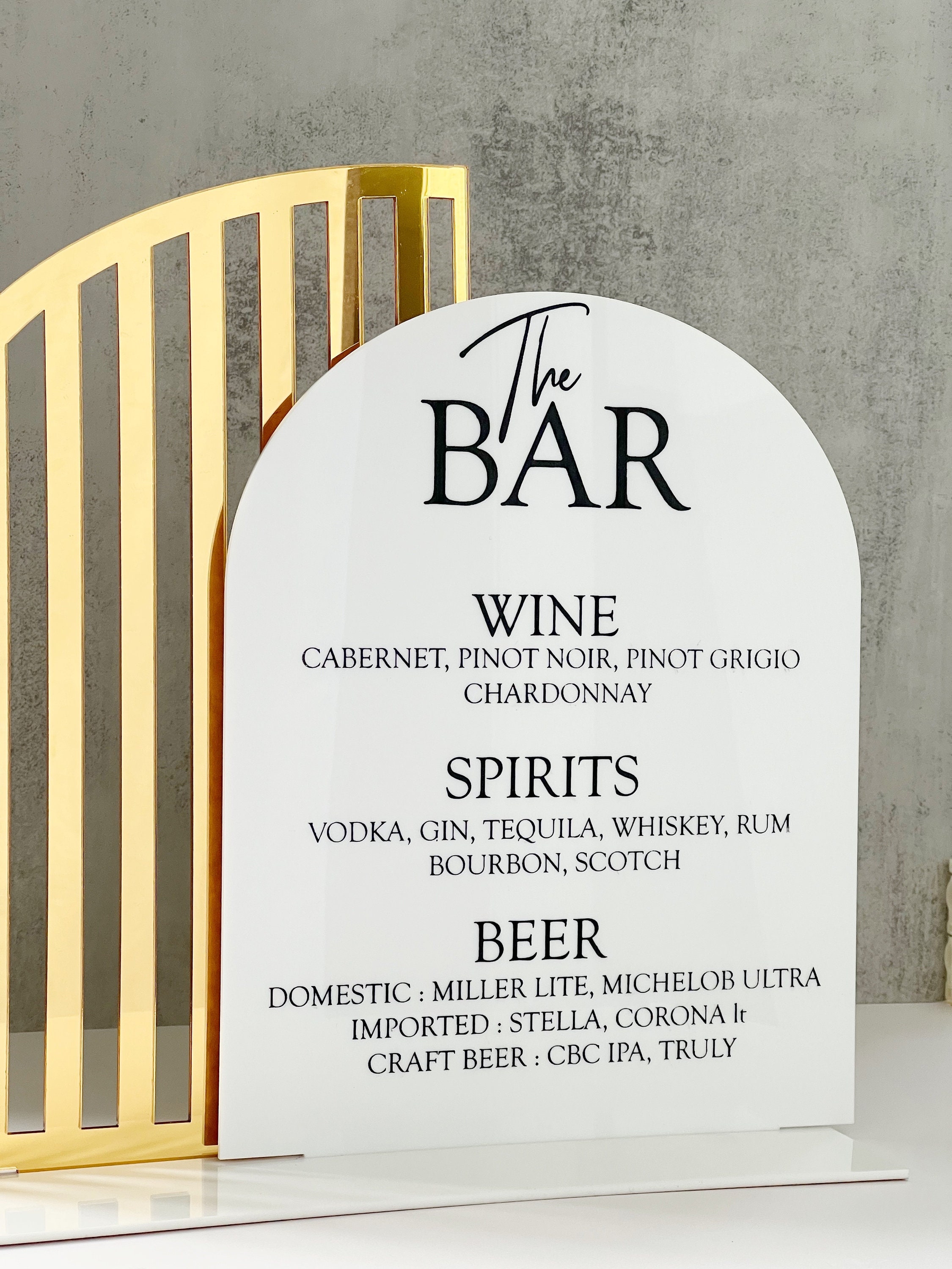 Wedding Bar Arch Sign Double Arch Bar Signs Drink Menu - Etsy