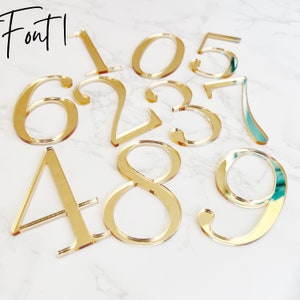 Gold Acrylic Table Numbers: Wedding Cake Charms - Etsy