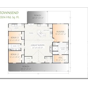 Townsend Plan, 2204 Heated Square Feet - Etsy