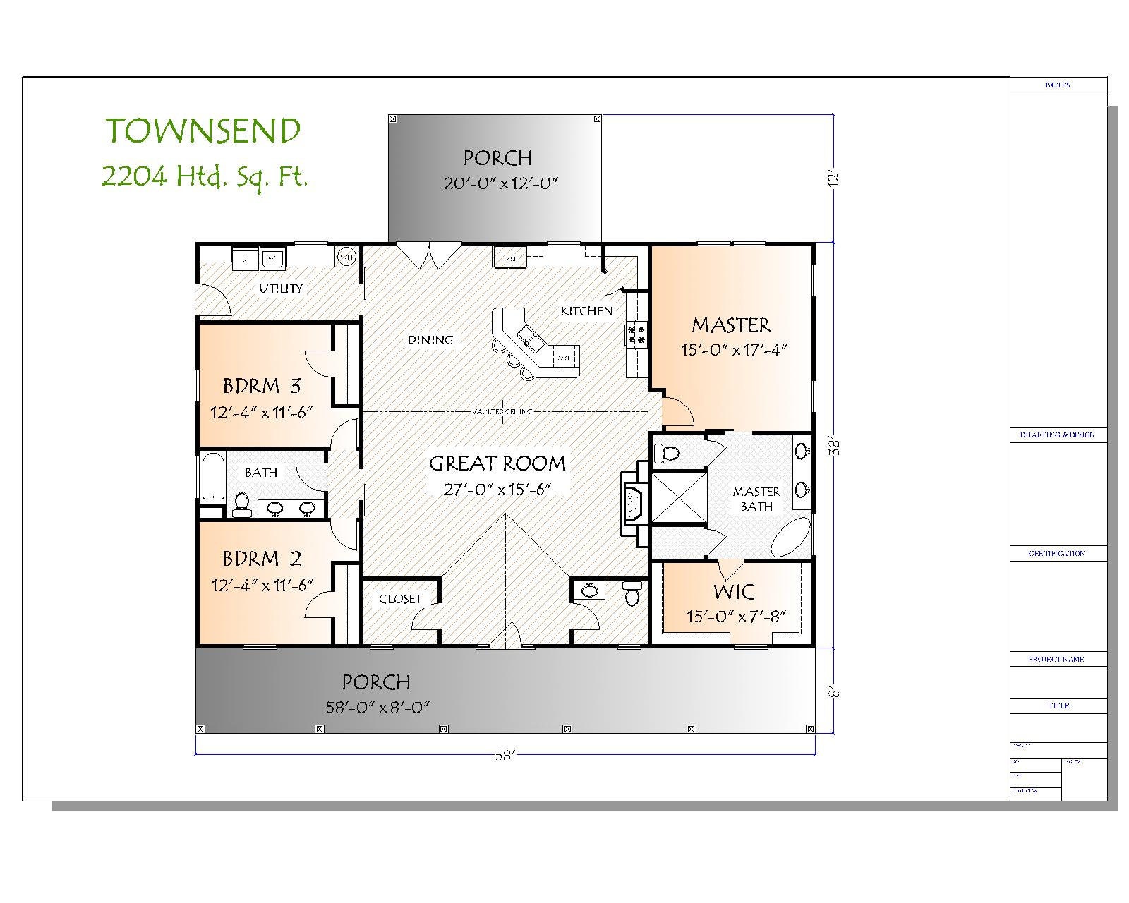 Townsend Plan, 2204 Heated Square Feet - Etsy