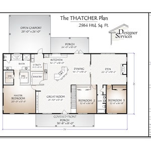 Thatcher House Plan, 2964 Square Feet - Etsy