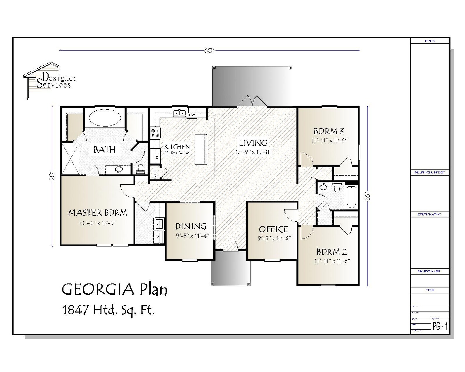 Georgia House Plan, 1847 Square Feet - Etsy