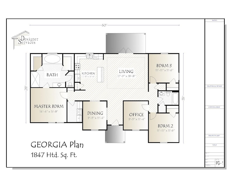 Georgia House Plan, 1847 Square Feet - Etsy