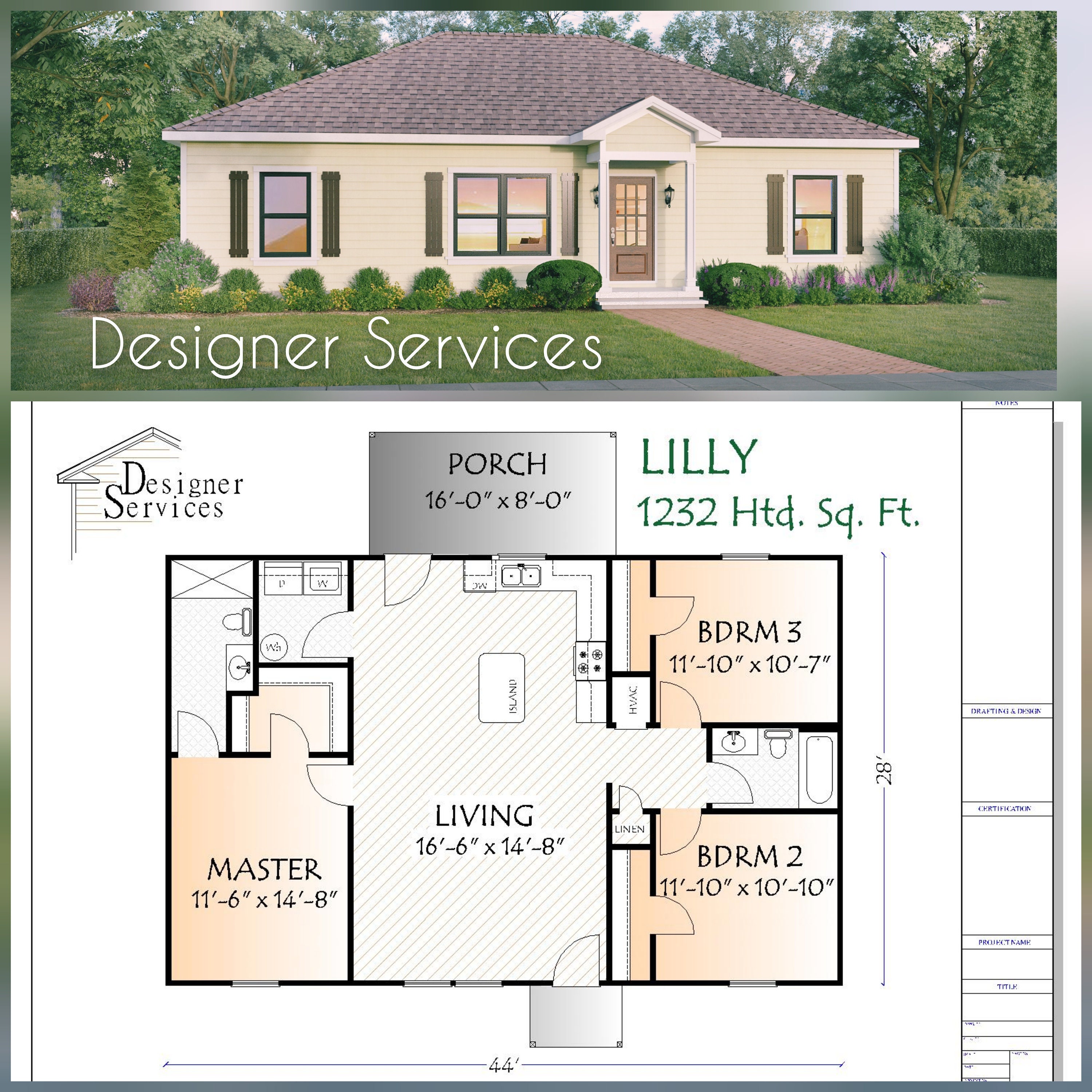 Lilly Home, 1232 Heated Square Feet - Etsy