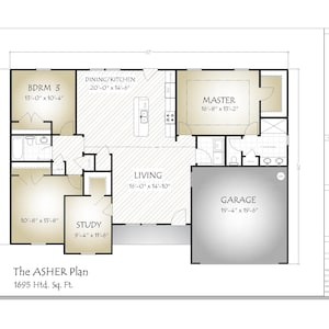 Asher Plan, 1692 Square Feet - Etsy