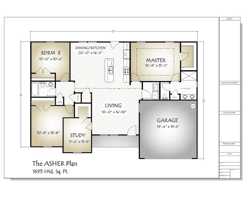 Asher Plan, 1692 Square Feet - Etsy