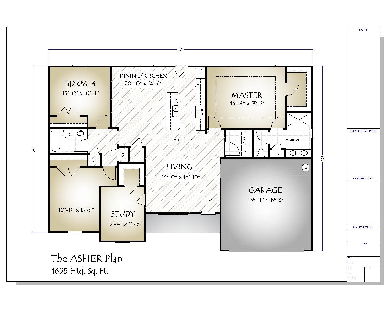 Asher Plan, 1692 Square Feet - Etsy