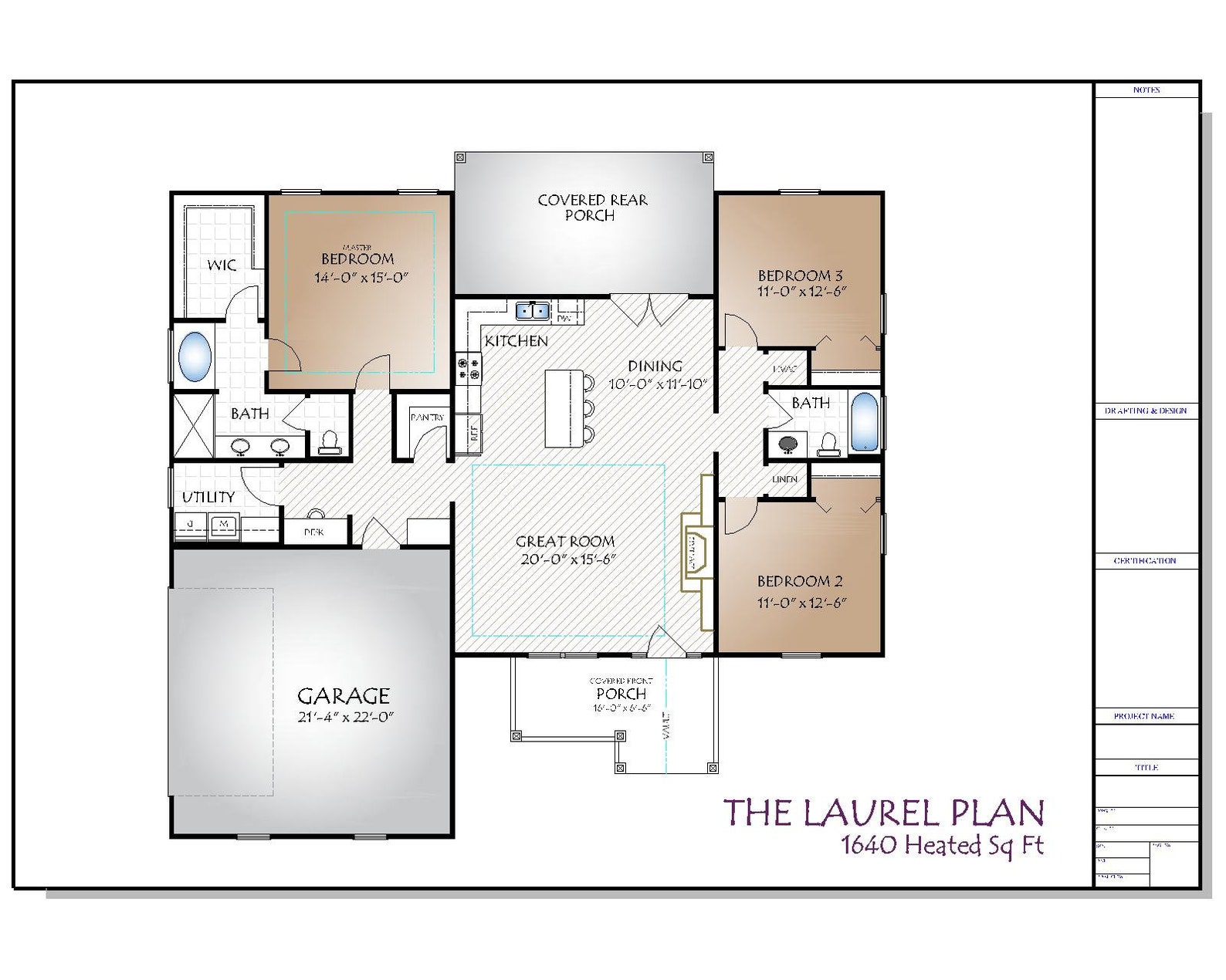 Laurel Plan, 1640 Square Feet - Etsy
