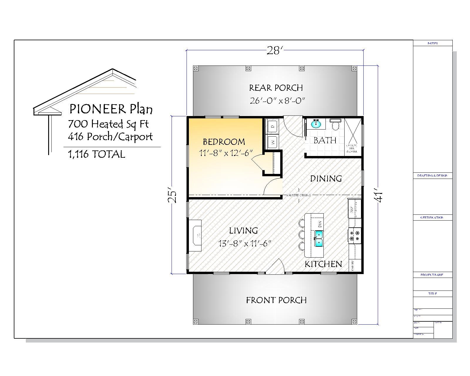 Pioneer Plan 700 Square Feet Etsy