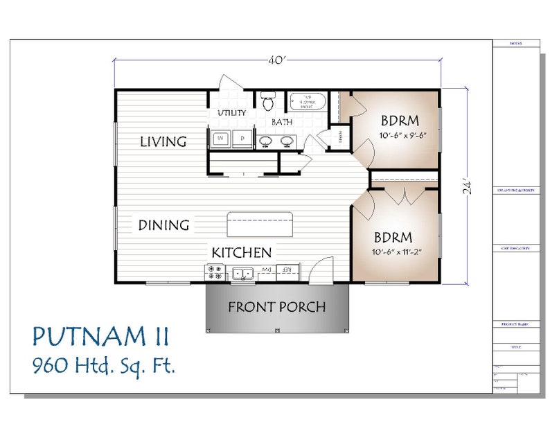 The Putnam II 960 Square Feet - Etsy